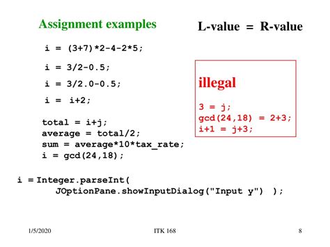 Ppt Java Basics Variables Assignments Operators Powerpoint