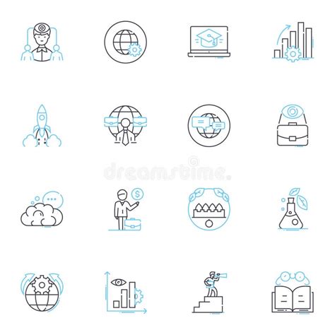 Cyber Cash Linear Icons Set Cryptocurrency Blockchain Digital Virtual Wallet Decentralized