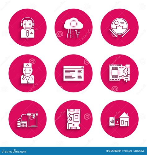 Set Software Electronic Computer Components Motherboard Digital Chip Smart Home Printed