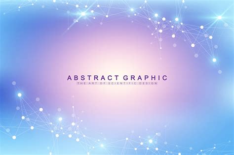 빅 데이터 시각화 기하학적 추상적 인 배경 시각적 정보 복잡성 미래 지향적 인포 그래픽 디자인 연결된 라인과 점 웨이브 흐름과