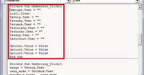 Contoh Code Tombol Bersih Dan Keluar Pada Visual Basic 6 0 ~ Bhefhyras Blog