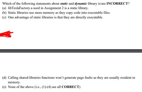 solved which of the following statements about static and