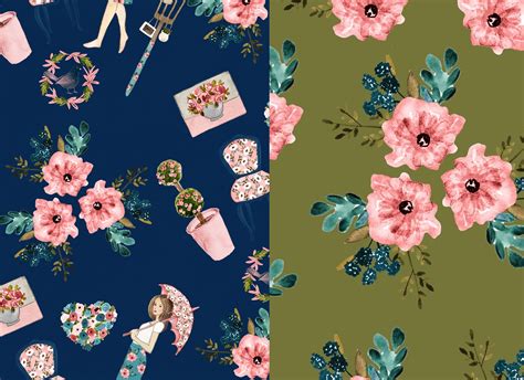 Seamless Spring Patterns Spring Planner Clipart Easter Etsy