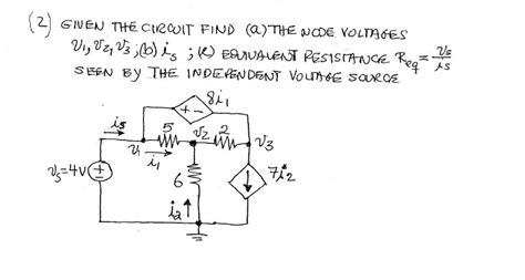 Solved GIVEN THE CIRCUIT FIND A THE NODE VOLTAGES Chegg