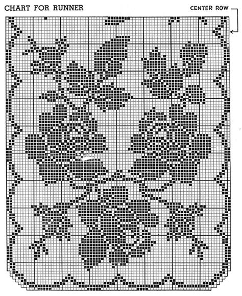 Briar Rose Tablecloth Pattern 7605 Chart Fillet Crochet Patterns