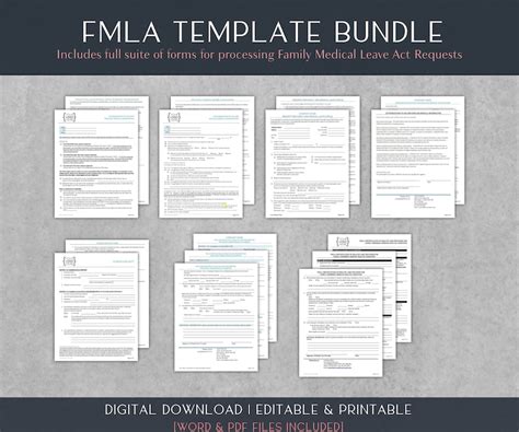 Fmla Form Templates Bundle 9 Hr Forms Word Digital Download Etsy