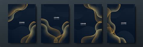 추상적인 라인이 있는 우아한 럭셔리 블랙과 골드 커버 디자인 배경 모던 한 블랙 스트라이프 커버 디자인 세트 비즈니스 초대 결혼식을위한 럭셔리 크리에이티브 골드 다이내믹