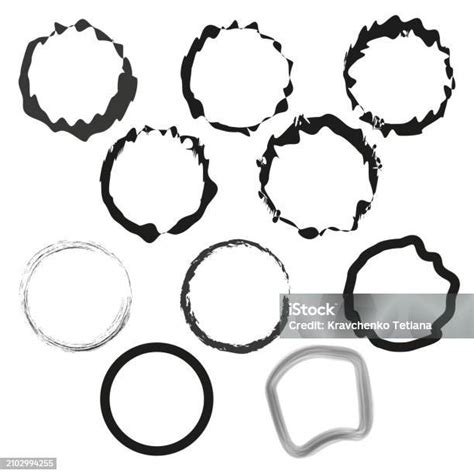 다양한 브러시와 잉크 스타일이 있는 벡터 원 프레임 모음입니다 벡터 일러스트 레이 션입니다 주당순이익 10 0명에 대한 스톡 벡터 아트 및 기타 이미지 Istock