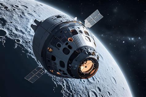 Premium Photo Orion Spacecraft In Lunar Orbit
