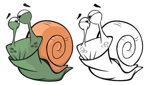 당신이 디자인 및 컴퓨터 게임을위한 귀여운 만화 캐릭터 달팽이의 벡터 그림 색칠하기 책 윤곽선 세트 기이함에 대한 스톡 벡터 아트 및 기타 이미지 Istock