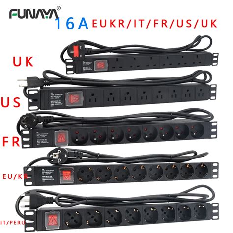 16a Eu It Universal Power Pdu Socket Uk Us Universal 3500w Ac250v Cabinet 6 8 Outlets 