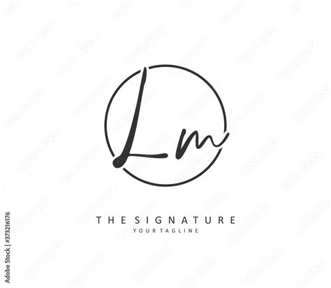 L M Lm Initial Letter Handwriting And Signature Logo A Concept