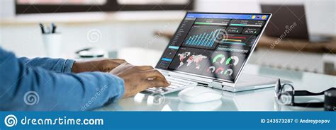 KPI Business Data Dashboard Analytics Stock Image Image Of Digital Black