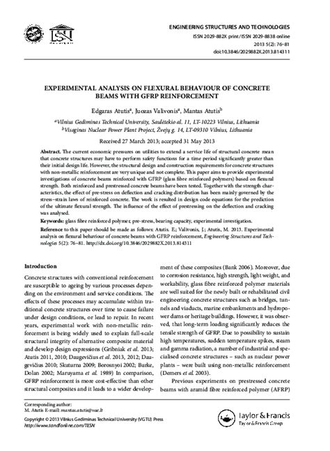 Pdf Experimental Analysis On Flexural Behaviour Of Concrete Beams With Gfrp Reinforcement