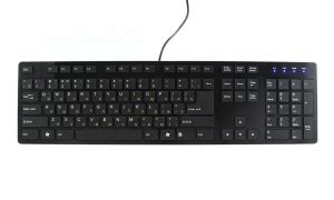 Клавиатура BTC 6390U-BL USB, черная, ультратонкая, с ножничным ...