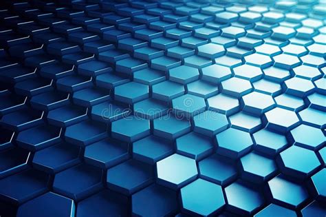Abstract 3d Futuristic Surface Concept With Hexagons Stock Illustration Illustration Of