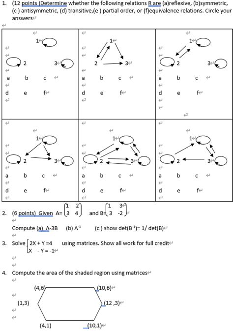 solved 1 12 points determine whether the following