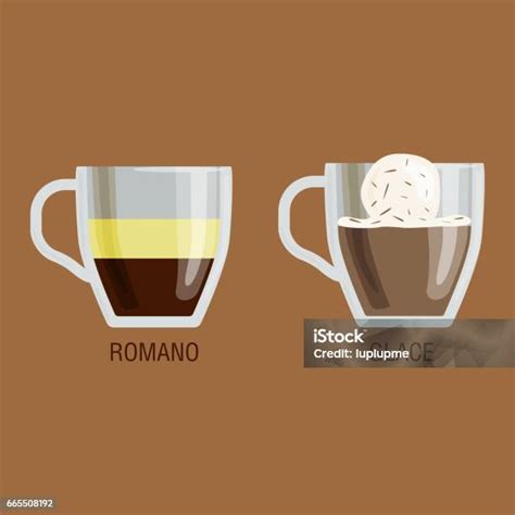 거품 음료 및 조식 아침 기호 맛 있는 향기로운 유리 구색 벡터 일러스트 커피잔 종류의 서로 다른 투명 컵 세트 갈색에 대한 스톡 벡터 아트 및 기타 이미지 Istock