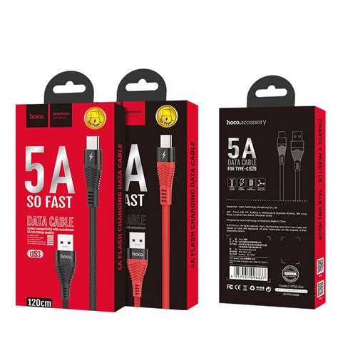 Cáp sạc nhanh Hoco U53 TypeC VIP 1 1 2m 5A