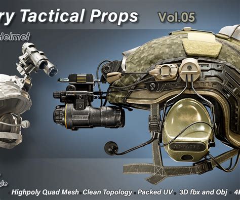 Artstation Military Props Vol 05 Ops Core Helmet Game Assets