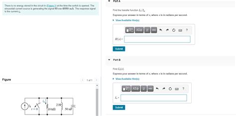 Solved There Is No Energy Stored In The Circuit In Figure
