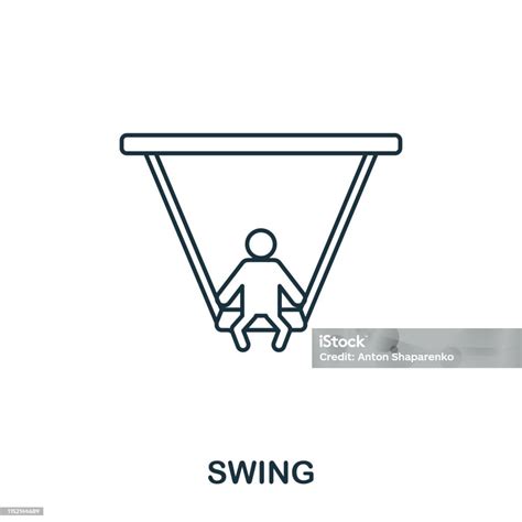 스윙 아이콘 개요 스타일입니다 아기 사물 아이콘 컬렉션에서 창조적 인 얇은 디자인 픽셀 완벽 한 간단한 스윙 아이콘입니다 웹 디자인 앱 소프트웨어 인쇄 사용 개념에 대한