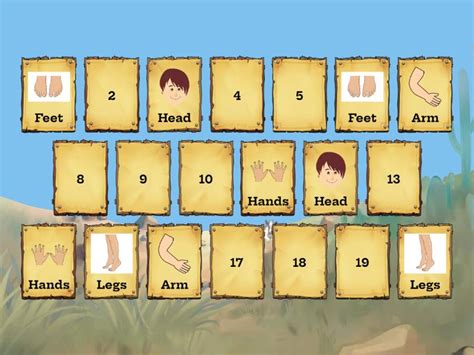 Body Parts Memory Game Matching Pairs