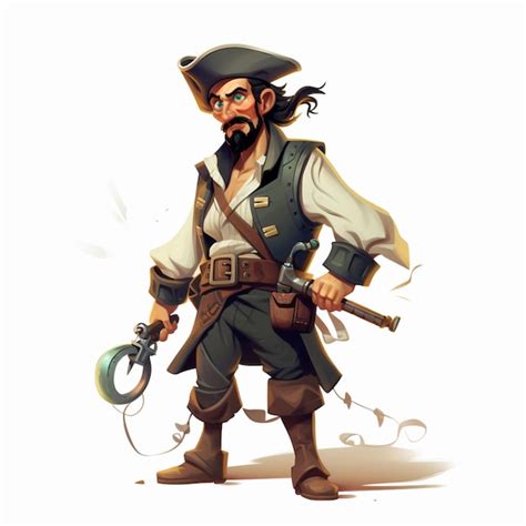 해적 만화 터 프리미엄 벡터