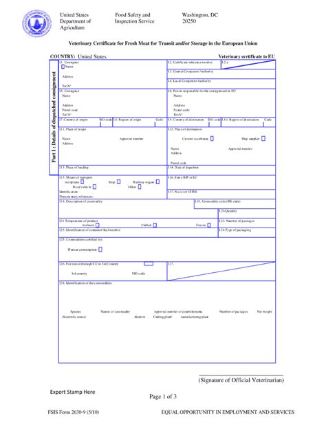 2010 2025 Form USDA FSIS 2630 9 Fill Online Printable Fillable Blank PdfFiller