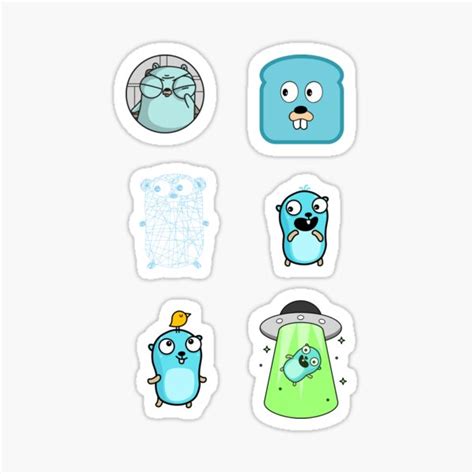Golang Gopher Sticker Pack Sticker For Sale By Leesander Redbubble
