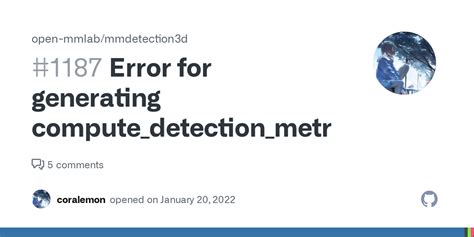 error for generating compute detection metrics main · issue 1187 · open mmlab mmdetection3d