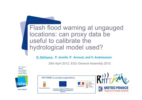 Pdf Flash Flood Warning At Ungauged Locations Can Proxy Data Be Useful To Calibrate The