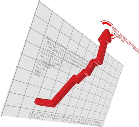 Business Graph With Going Up Red Arrow Stock Illustration Illustration Of Profit Diagram
