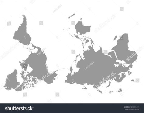 Reversed Upside Down Political Map World стоковая векторная графика