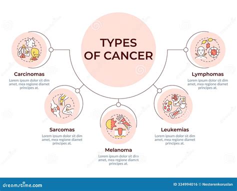 Cancer Types Circular Diagram Infographic Vector Illustration 334994016