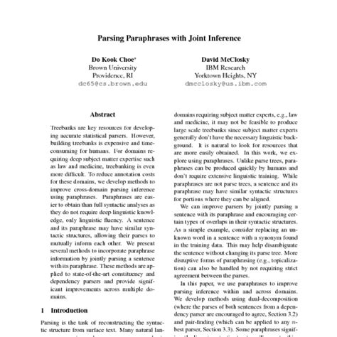 Parsing Paraphrases With Joint Inference Acl Anthology