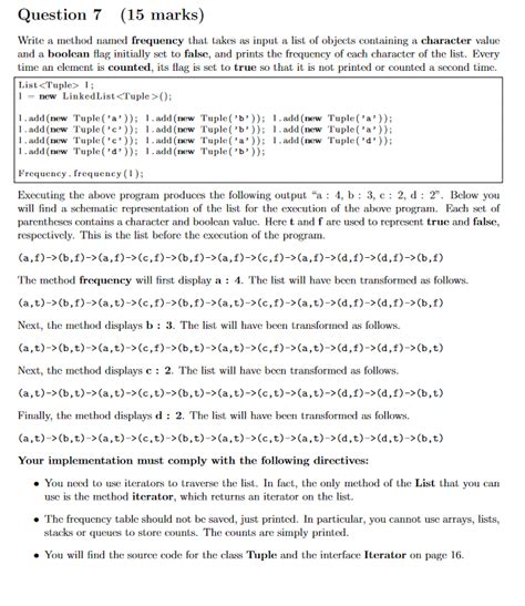 Solved Question 7 15 Marks Write A Method Named Frequency