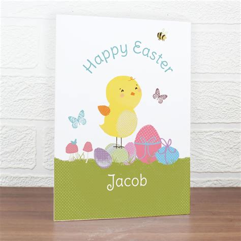 Personalised Easter Card Easter Chick Greeting Card Personalised With Any Name And Message