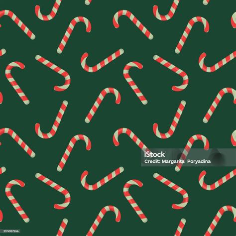 낙서 스타일의 롤리팝이 있는 완벽한 패턴 녹색 배경에 손으로 그린 막대 사탕 스틱 포장지 표지 직물 엽서에 대한 크리스마스 그림 0명에 대한 스톡 벡터 아트 및 기타 이미지