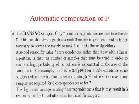 Ppt Computation Of Fundamental Matrix F Powerpoint Presentation Free