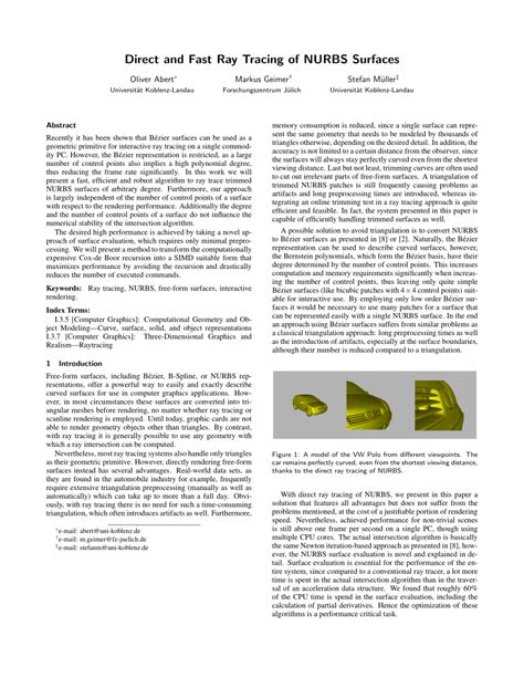 Pdf Direct And Fast Ray Tracing Of Nurbs Surfaces