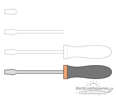 How To Draw A Screwdriver Step By Step EasyLineDrawing Atelier Yuwa