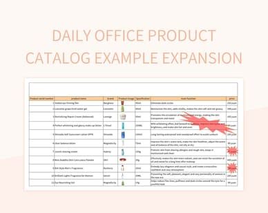 Free Catalog Templates For Google Sheets And Microsoft Excel Slidesdocs
