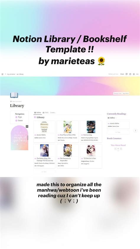 Notion Library Bookshelf Template In Study Planner Daily Planner Template College