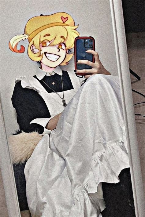 ~Феликс в костюме Горничной~ Иллюстрации лисы Карта Ретро объявления