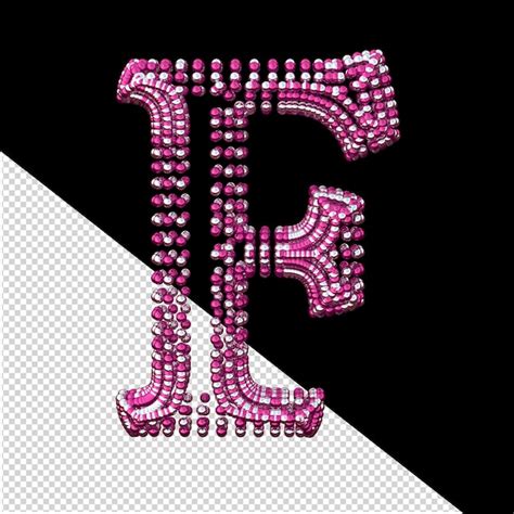 작은 은색과 보라색 구체 문자 F의 상징 프리미엄 Psd 파일