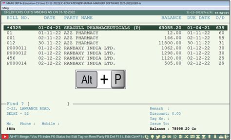 How To View Whole Creditor Outstanding Report In Marg Software