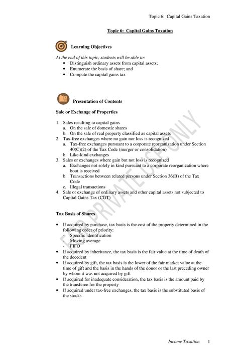 Topic 6 Capital Gains Taxation Warning Tt Undefined Function 32 Le At The End Dis Enu