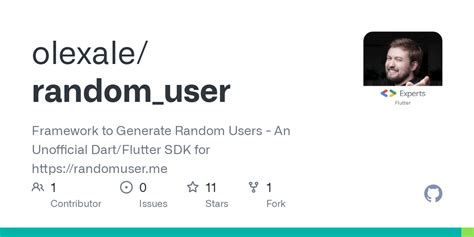 github olexale random user framework to generate random users an unofficial dart flutter