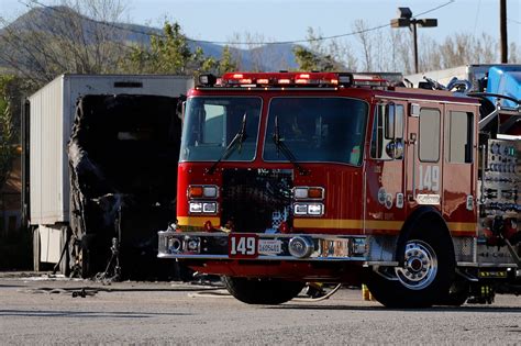 Semi Truck Catches Fire In Castaic